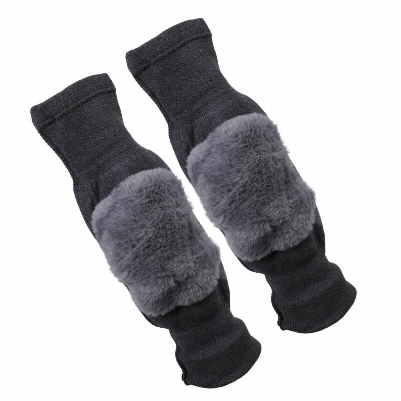 Зимние утепленные и флисовые наколенники с длинной шерстью -пара утепленных флисовых наколенников седой