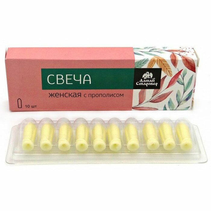 Свечи женские Алтай-Старовер с прополисом, 22 г, при головных болях