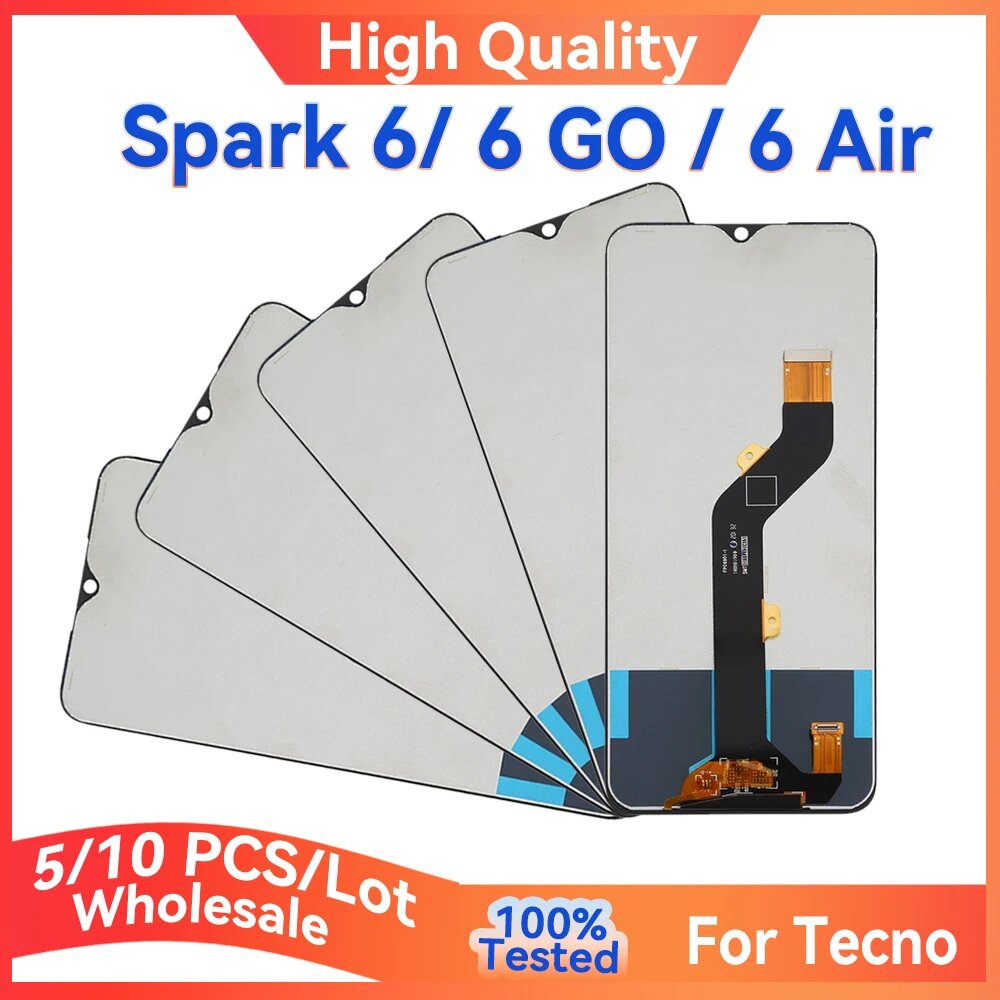 5/10 шт. для Tecno Spark 6 Air Spark 6 Spark 6 Go Экран ЖК-дисплей с сенсорной сборкой KE7 KE5J KE5K KE6 KE6J KF6 10 Spark 6