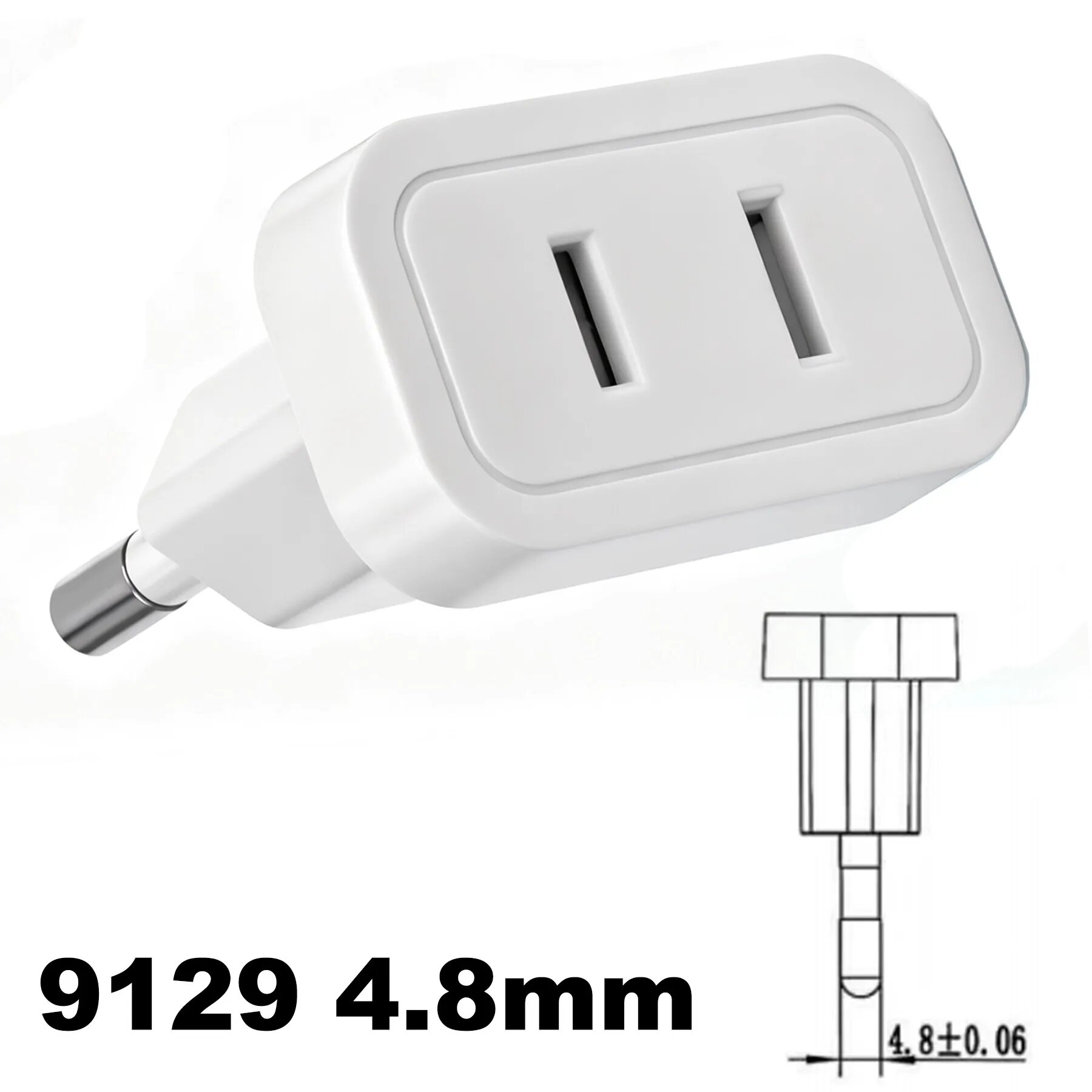 Адаптер розетки 9129 4.8 WT, 1 PCS