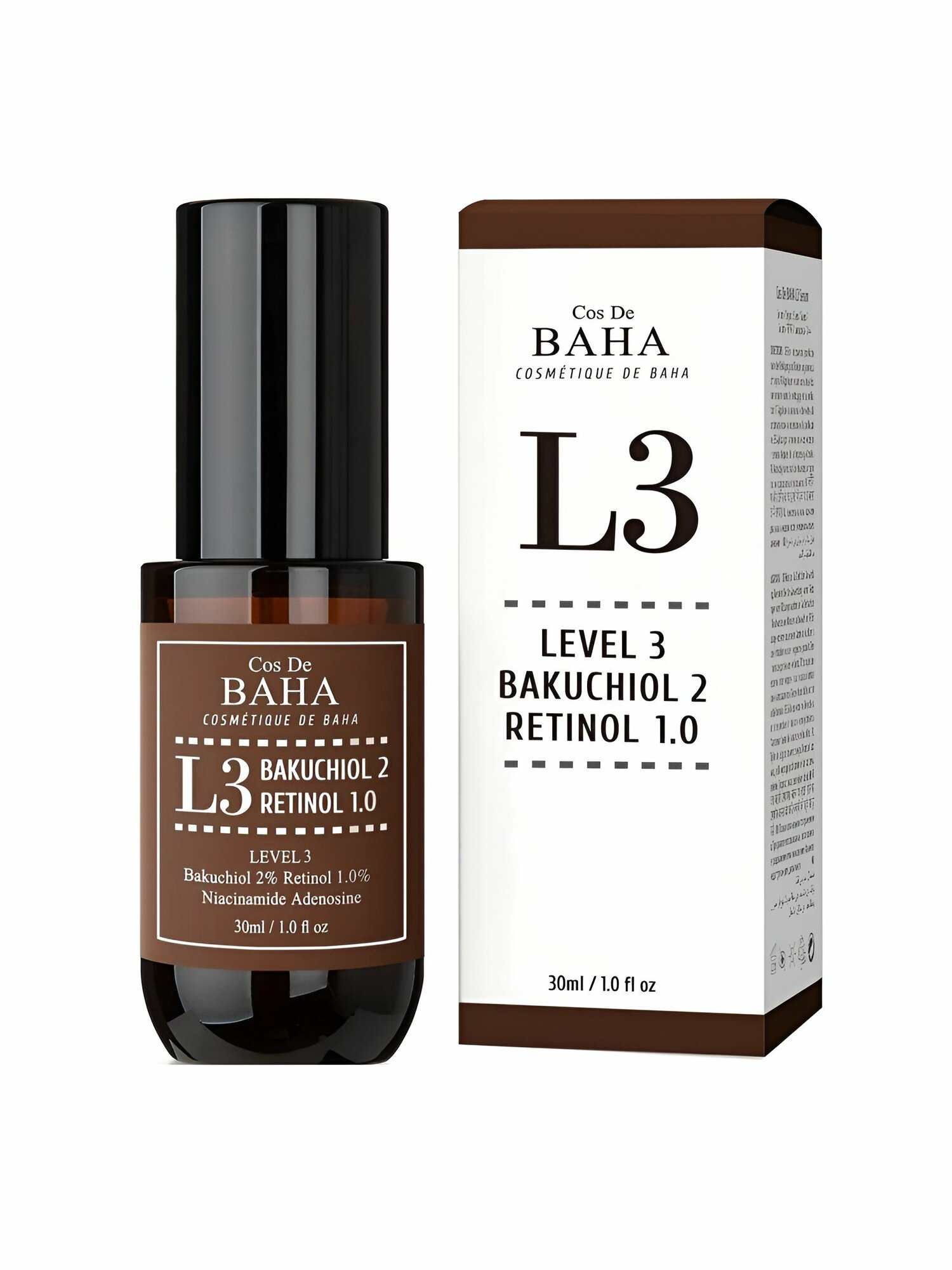 COS DE BAHA Сыворотка для лица антивозрастная с бакучиолом и ретинолом L3 Bakuchiol & Retinol Serum 30мл