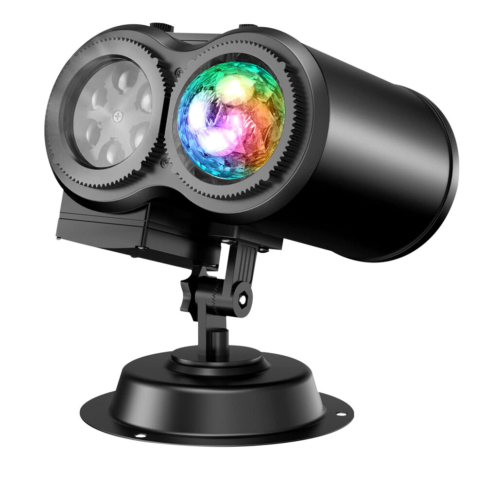 Рождественский праздничный проектор огней 2-в-1 Ocean Wave LED Motion Projection Lamp Водонепроницаемый с 16 слайдами 10 цветов для внутреннего и наружного использования в саду, патио, дворе
