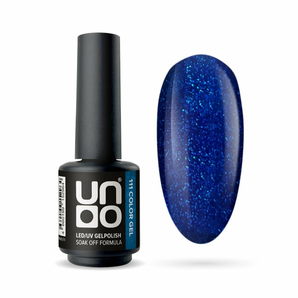 Гель-лак UNO Calypso 111 № Pisces Enigma, синий, с блестками, 8г
