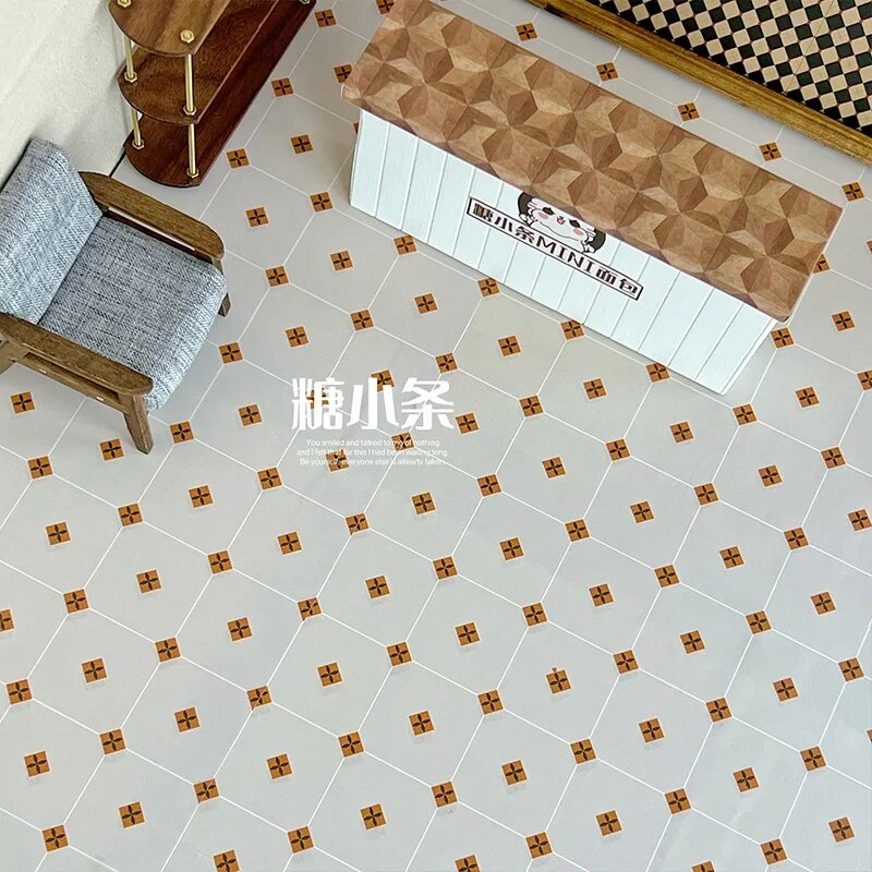 Набор обоев для кукольного домика Бежевый, 4pcs wallpaper, Glossy