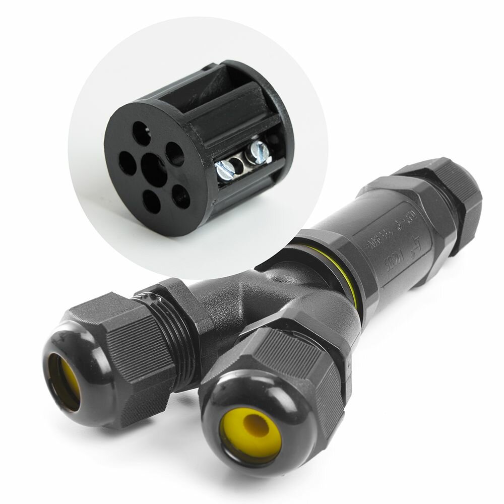 Соединитель-коннектор для проводов STEKKER трехконтактный, водонепроницаемый, LD522/LD529