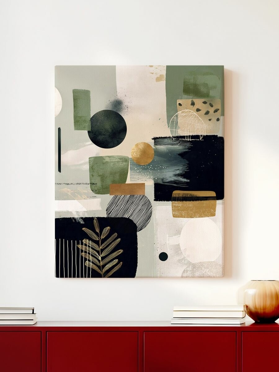 Картина на стену 40х50, Абстракция 35 на холсте для интерьера, декор для дома