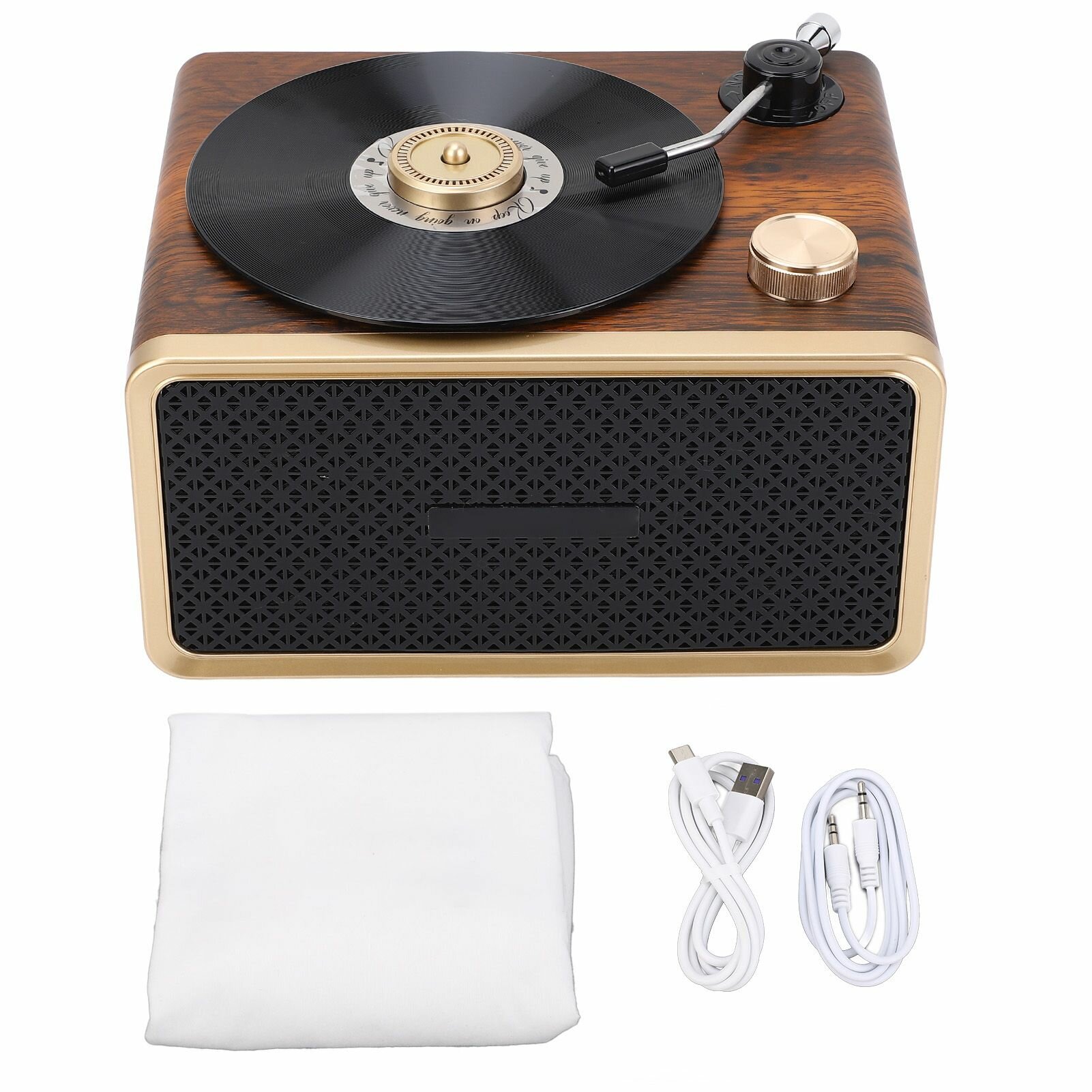 Ретро Bluetooth-динамик, деревянный, теплый звук, желтая подсветка, быстрая зарядка, для дома, спальни, улицы