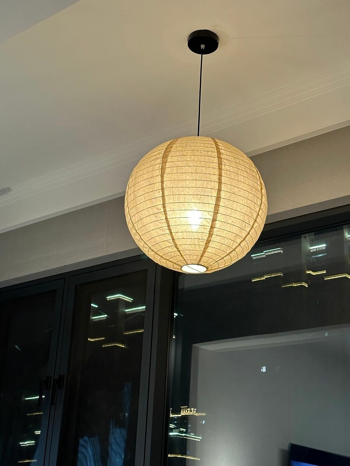 Подвесной Светильник, Белый Сферический Абажур Из Рисовой Бумаги, Японский Стиль,1,1,16, светло-бежевый