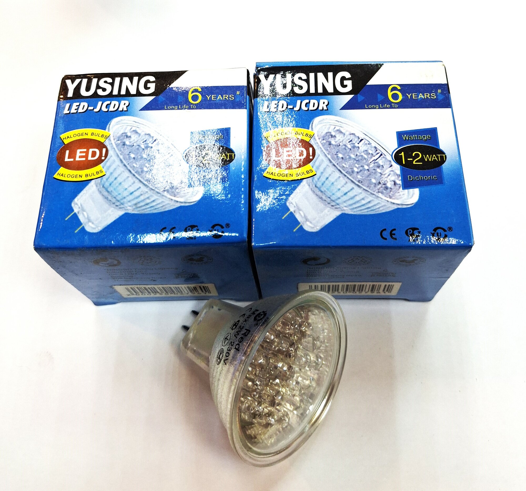 Лампа светодиодная цветная YUSING MR-16 G5.3 12v 1-2w 18 LED зеленая (2 шт.)