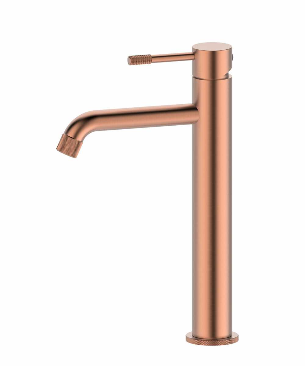 Смеситель для накладной раковины из латуни от бренда Vieir V402512-R розовое золото