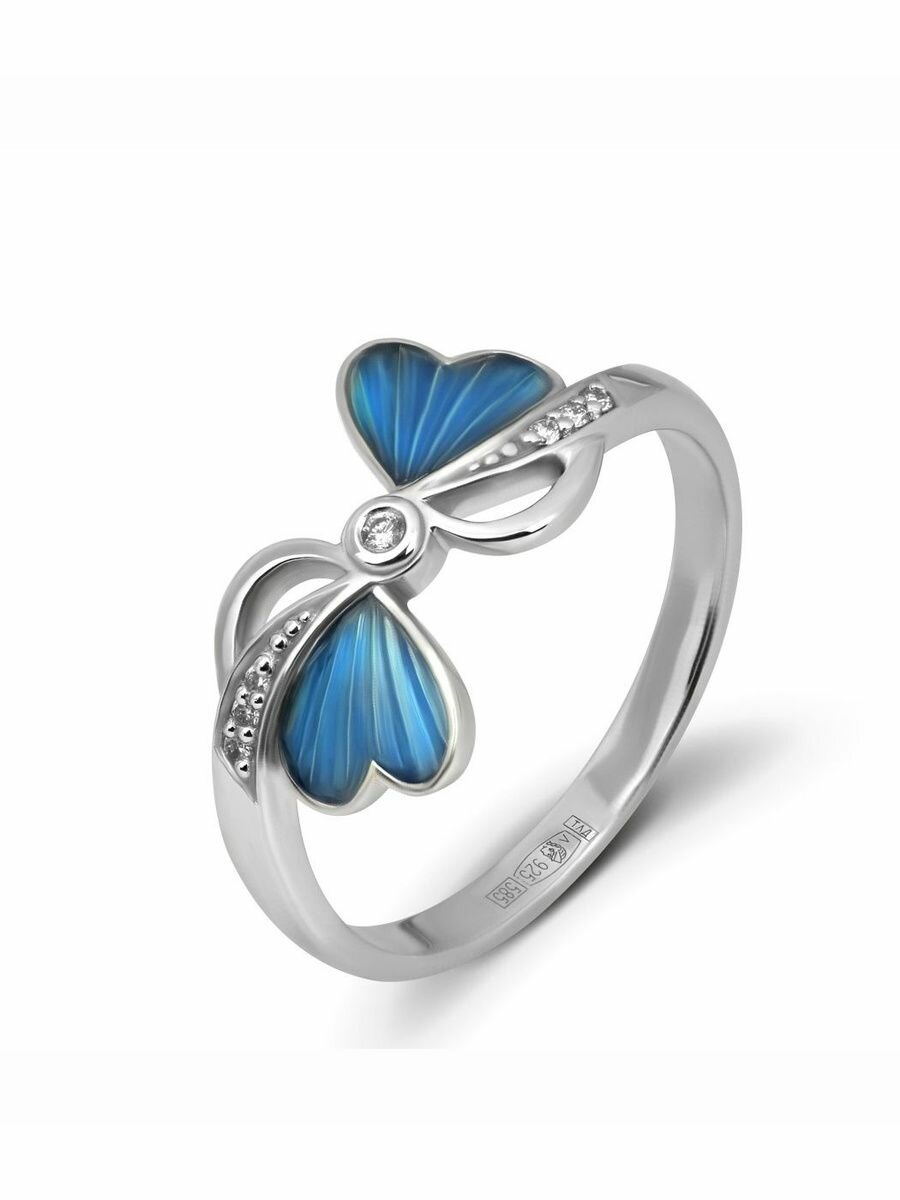 Кольцо, серебро, 925 проба, бриллиант