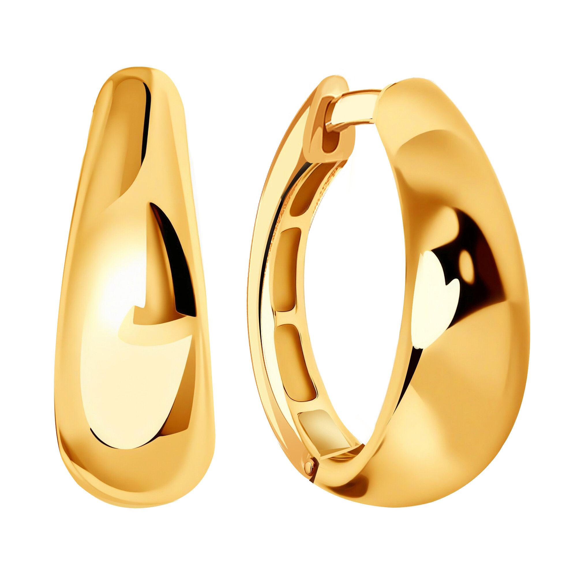 Серьги конго, красное золото, 585 проба