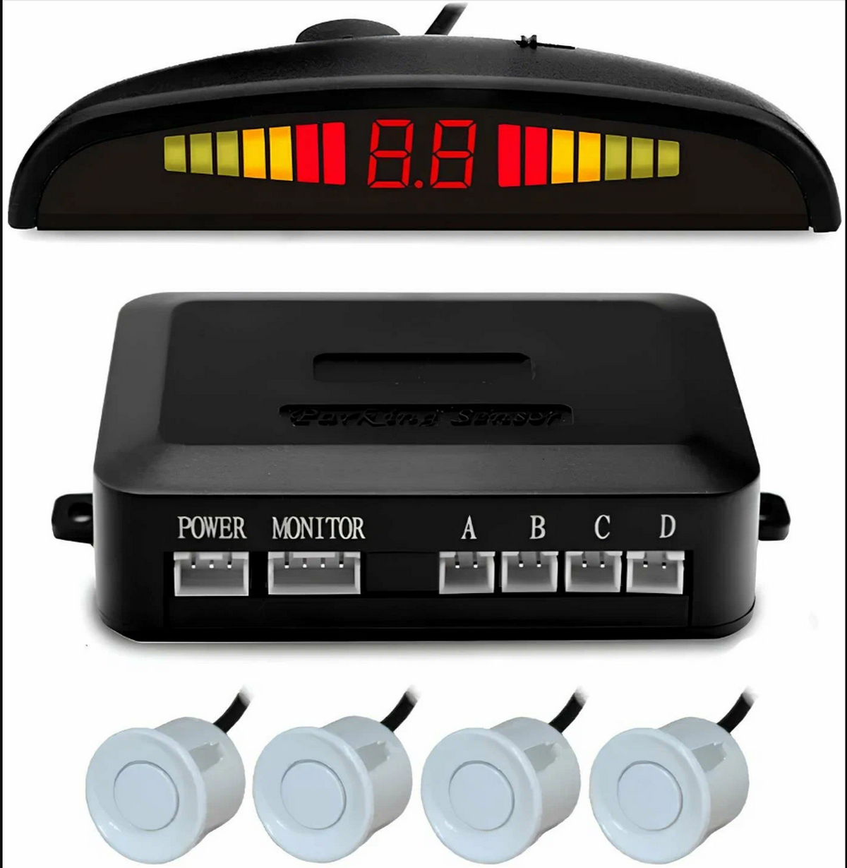Датчик парковки-4шт/22мм. "Парковочная система авто" DV-Pioneer. OK LD42 (белый)