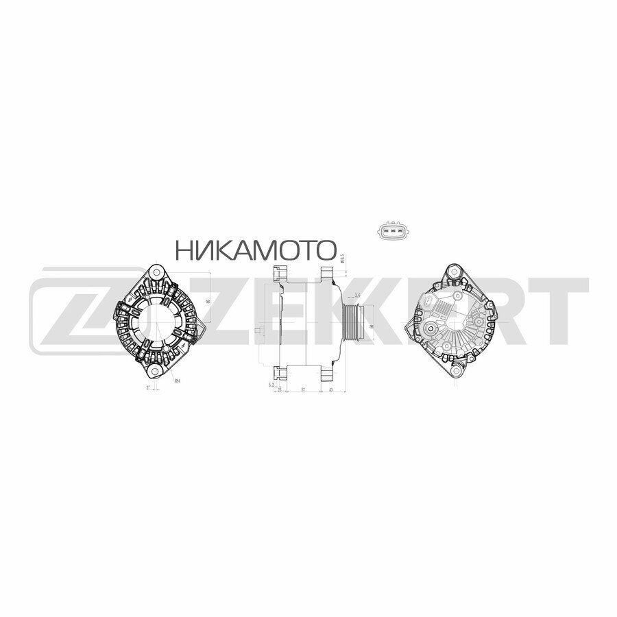 ZEKKERT GE-1026 Генератор Hyundai ix35 10-