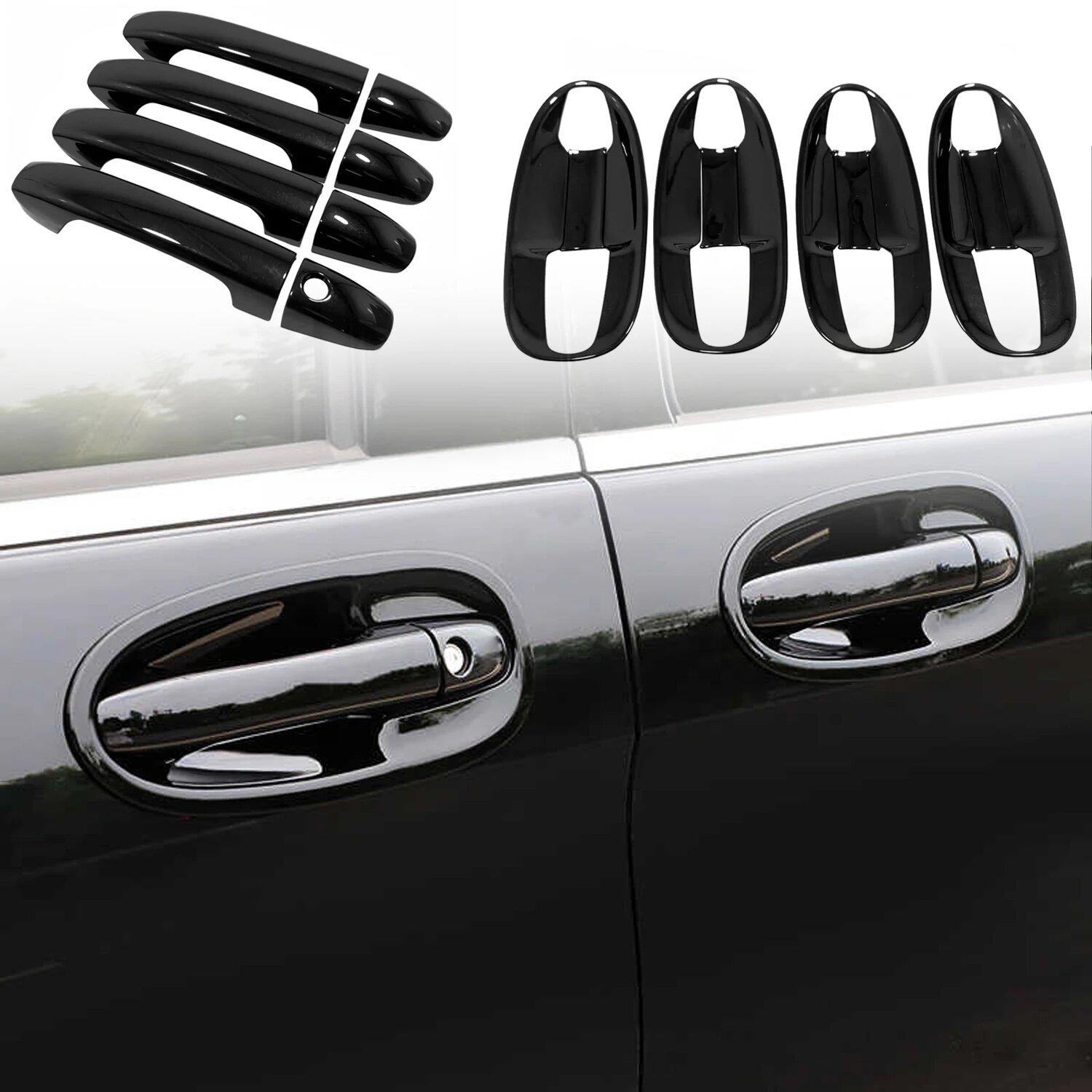 Подходит только с левым рулем! Автомобильные аксессуары для Mercedes-Benz Vito V-Class W447 2014-2024 ABS внутренняя дверная ручка чаша накладка 8 шт.