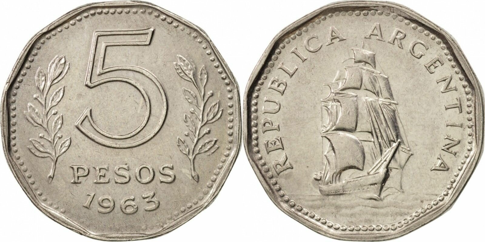 Аргентина 5 песо, 1961 - 1968 Президент Сармьенто XF