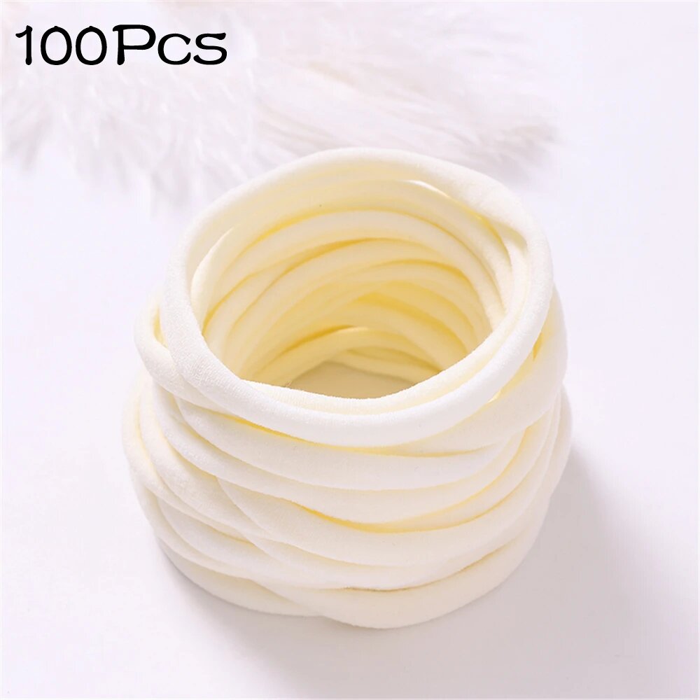 Нейлоновые повязки на голову для девочек, 100 шт. Белый, NHB103-11A5WEI