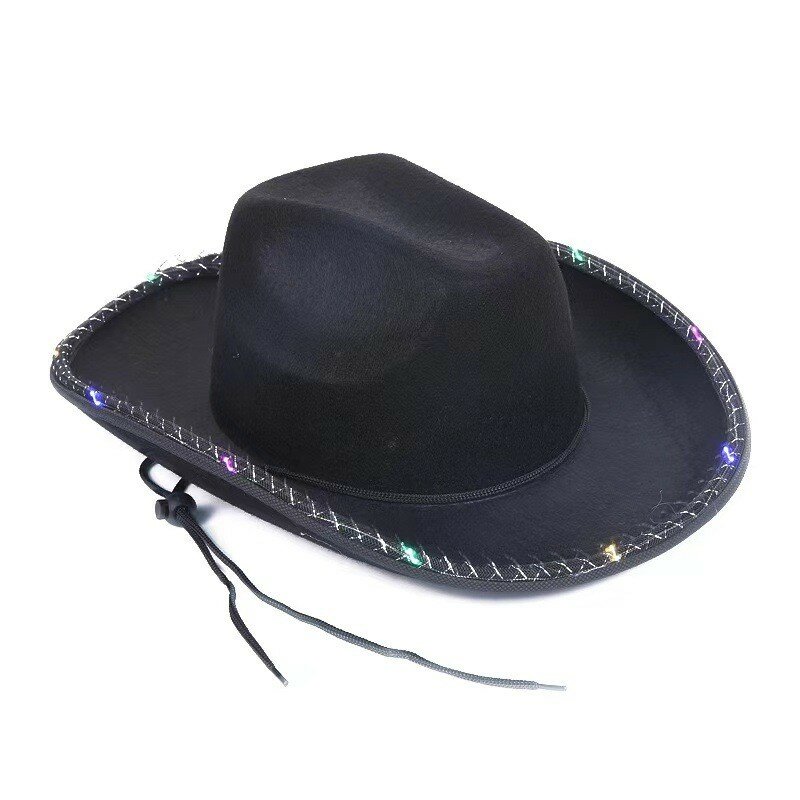 Pink border led cowboy hat for dress up costumes and festive party accessories