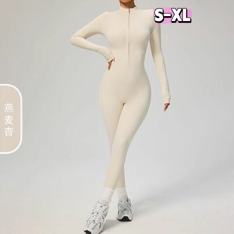 Спортивный боди: Ультраудобное цельное боди с молнией для фитнеса