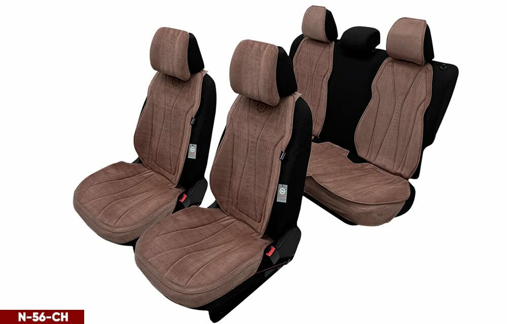 Накидки на сиденья для Changan / Чанган CS55 Plus, CS35+, CS75+, UNI-T, Alsvin и др. на весь салон замша с перфорацией