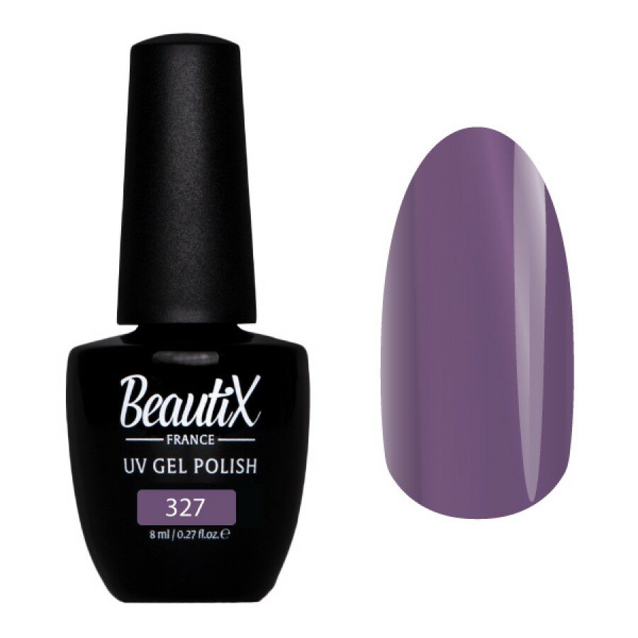 Гель-лак BeautiX для ногтей 327, 8мл. Тёмно-фиолетовый оттенок