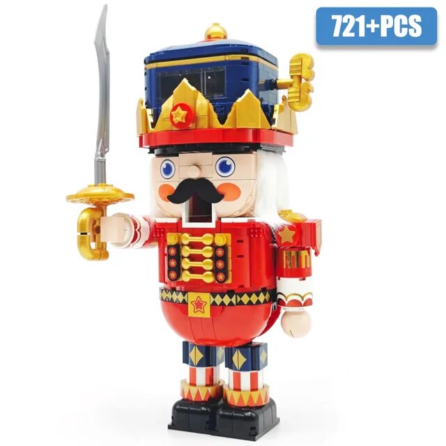 Новинка 2023 года, серия MOC City, 721 деталь, модель рождественского Щелкунчика, строительные блоки, самодельный творческий солдатик, детский подарок