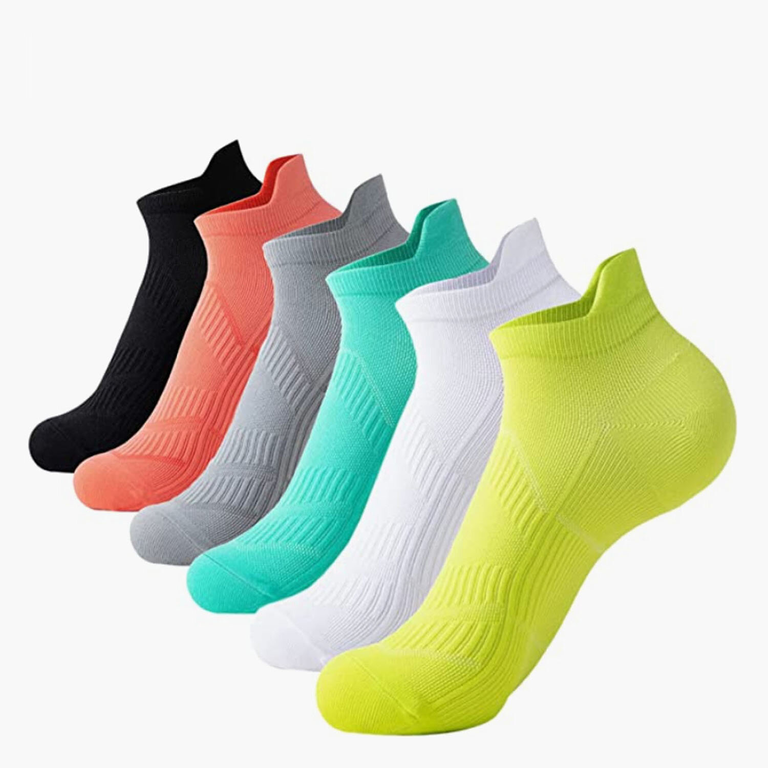 6 Пары Атлетические Бесконтактные Носки Низкие Срезанные Лодыжные Компрессионные Носки Для Мужчин Женщин, Размер Одна Для Большинства (Подходит Для Размера Обуви Мужчин: 7-12/Размер Носков: 10-13)