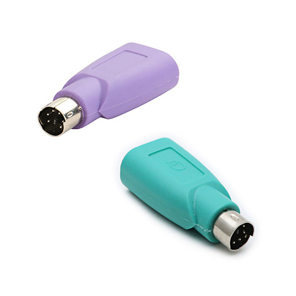 Компьютерный ПК-адаптер преобразователь клавиатуры + мыши для подключения PS/2 (мужской) к USB (женский)