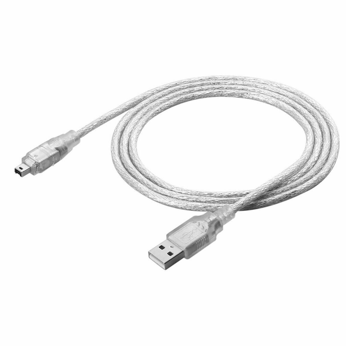 1,2 м USB 2.0 Male To Firewire iEEE 1394 4 Pin Male iLink Адаптер Кабель Male To Male Кабель Light White Гибкий Кабель