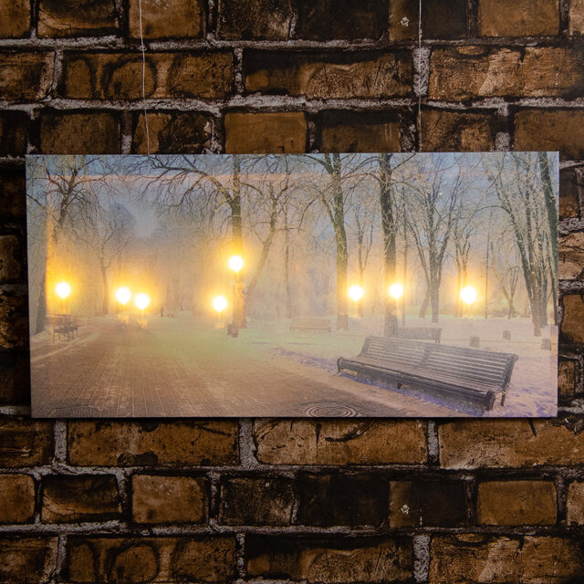 Светодиодная картина Вечер в парке 60*30 см на батарейках, Peha, AP-10725