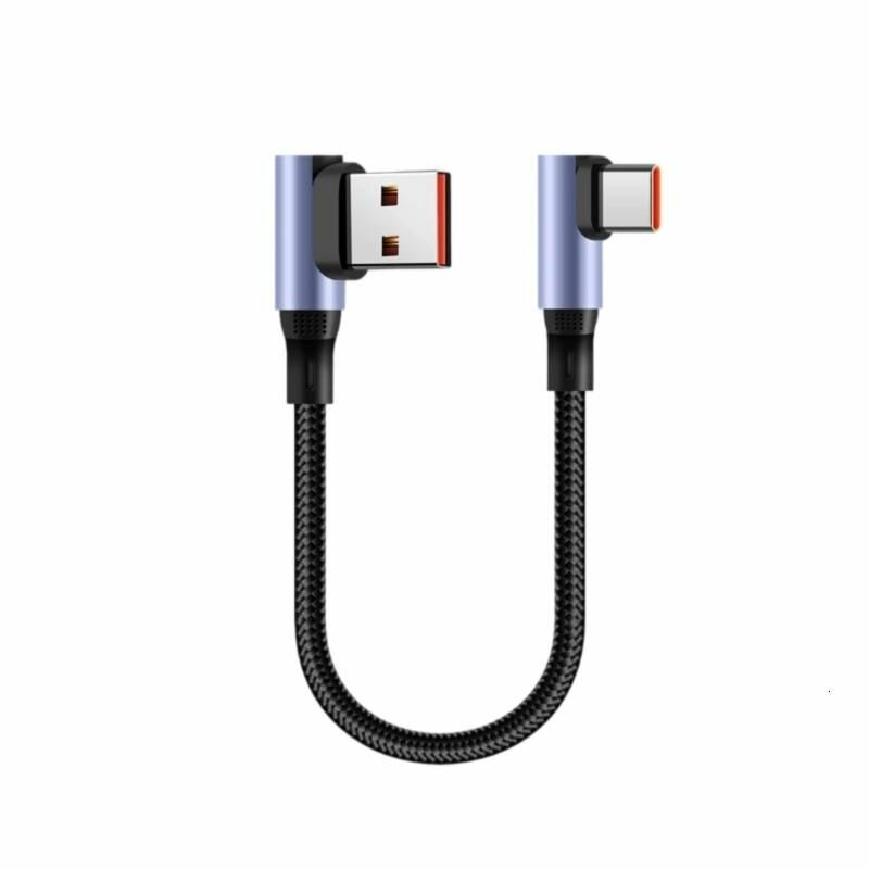 Компактный кабель USB to Type C с нейлоновой оплеткой для телефонов и планшетов, 15/30см, 0.3m - Тип изгиба usb Bend