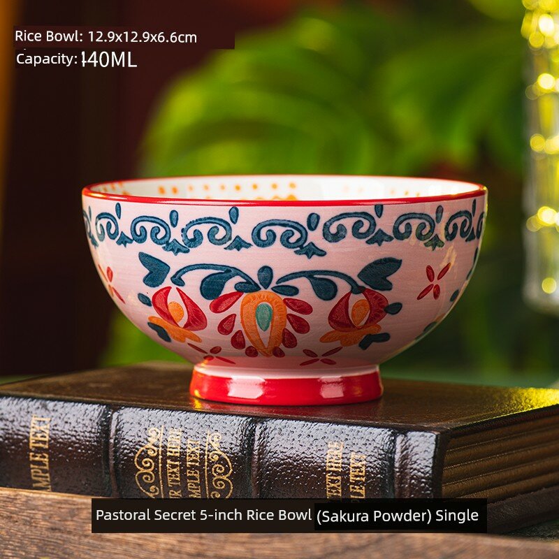 Ретро-керамическая миска, персональная миска для риса, миска для приготовления на пару, миска для использования в