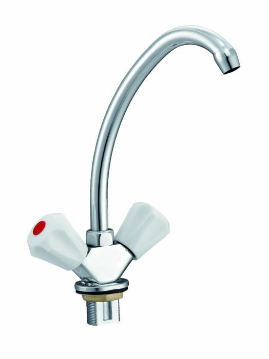 SMS Смеситель для кухни (елка), под гайку, резиновые кран-буксы (1-Z-032)