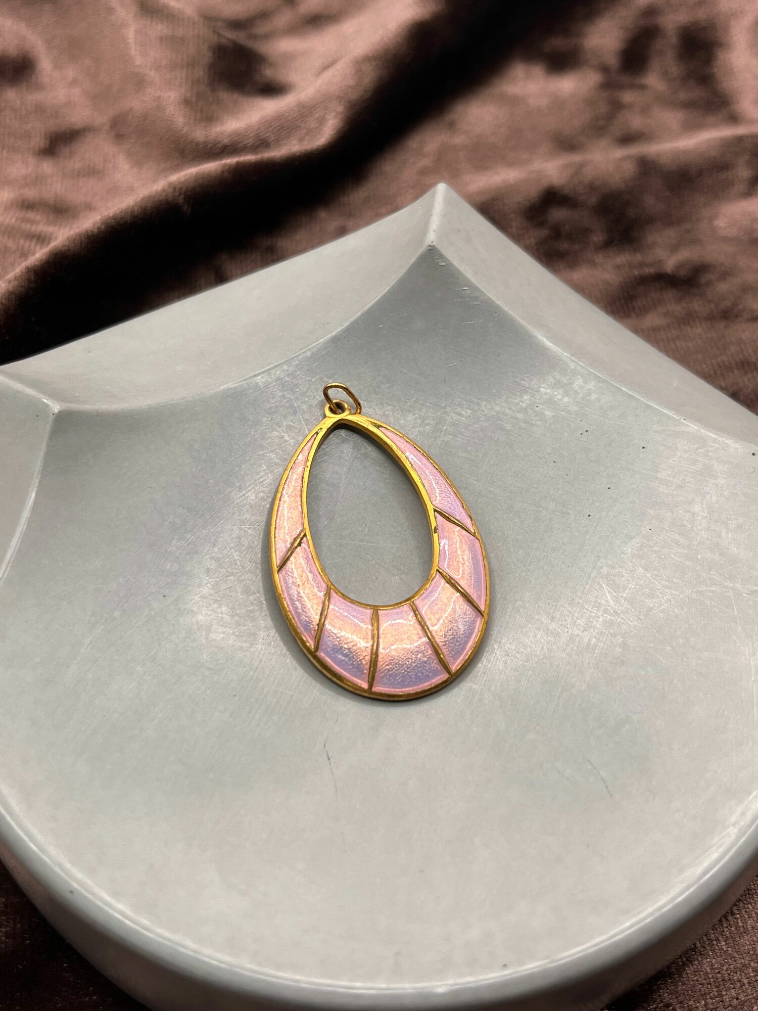 Винтажная подвеска, кулон в виде капли, позолота, эмаль