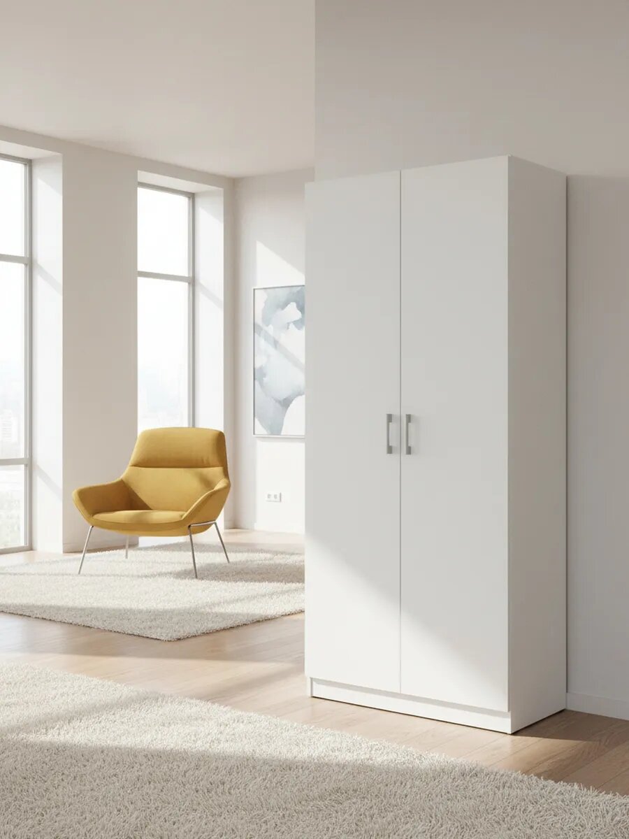 Для одежды шкаф FRESTER распашной в спальню деревянный с полками, от производителя