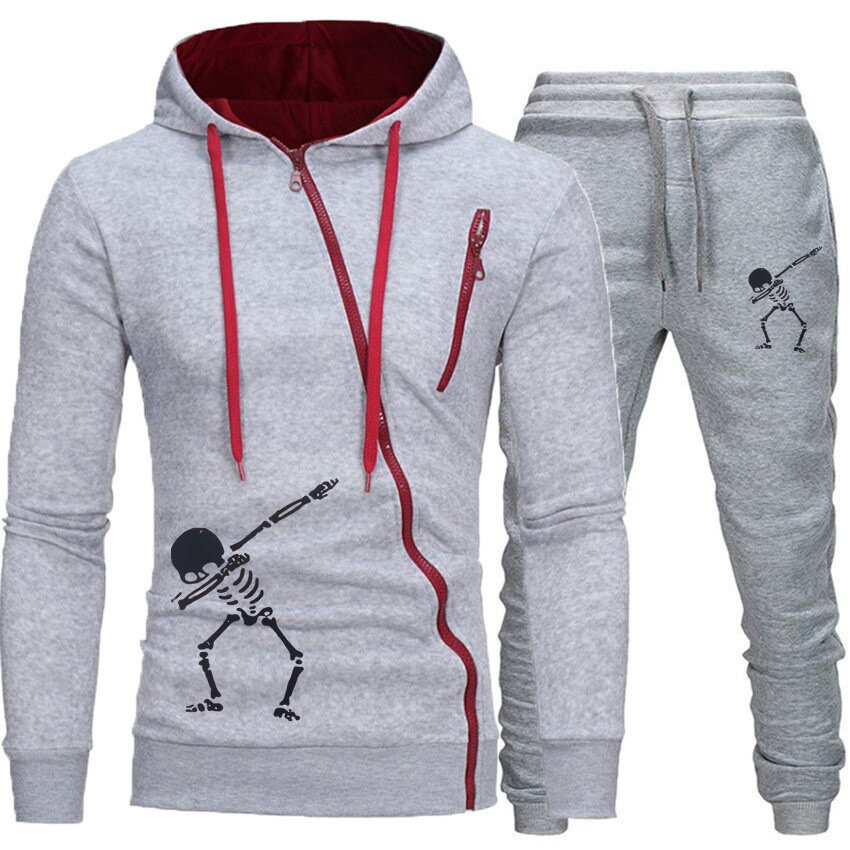Мужская толстовка с капюшоном и длинным рукавом на молнии, модный повседневный спортивный костюм на весну и осень