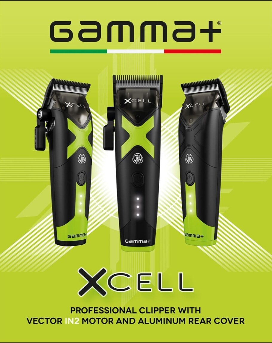 Gamma X-cell, профессиональная машинка для стрижки волос, векторный мотор 2го поколения IN2 Vector, 11500 об/мин.