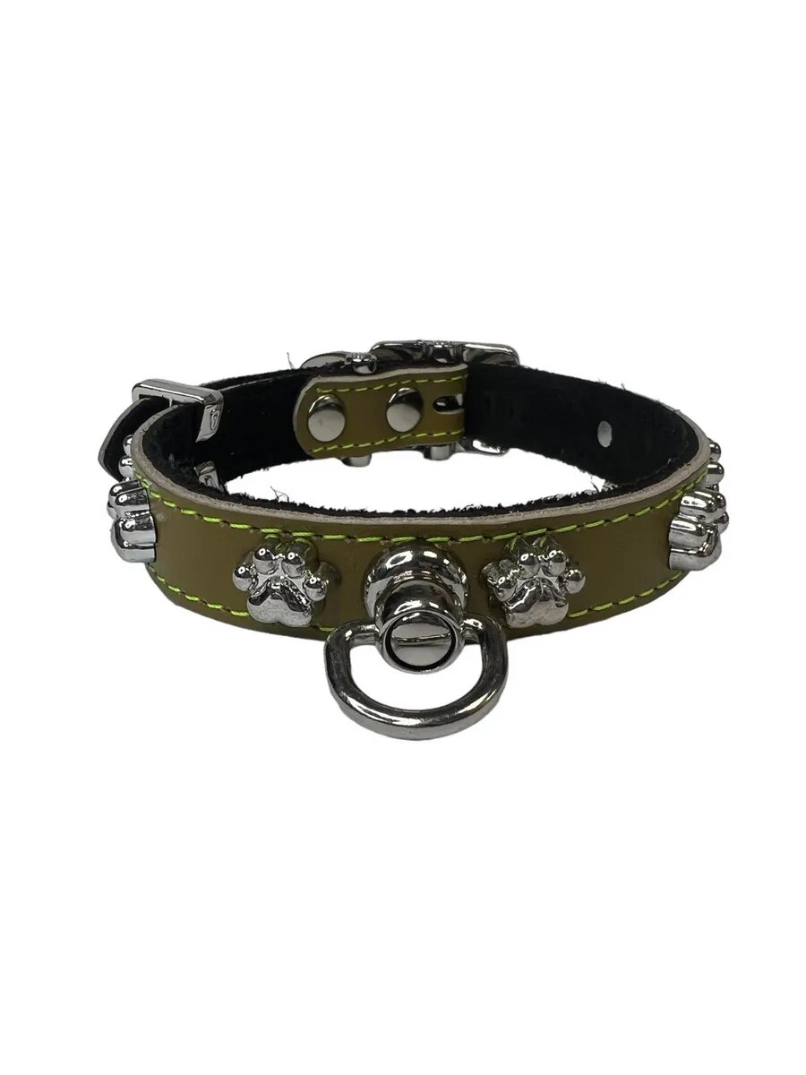Ошейник Dogbond Paws кожаный для собак малых пород и кошек