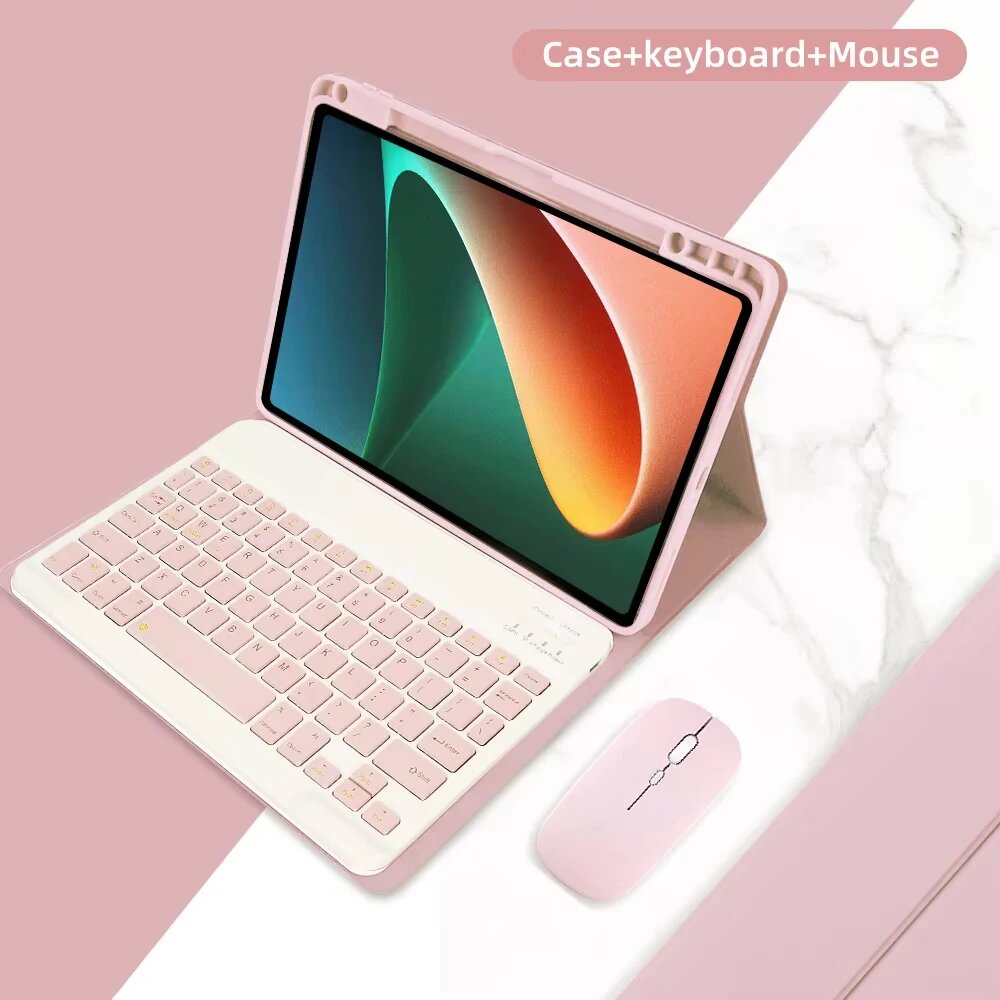 Чехол-клавиатура PULUZ для Xiaomi Pad 7/7 Pro, Mi Pad 8/8 Pro MiPad 6(Pro) 11 inch, Pink B