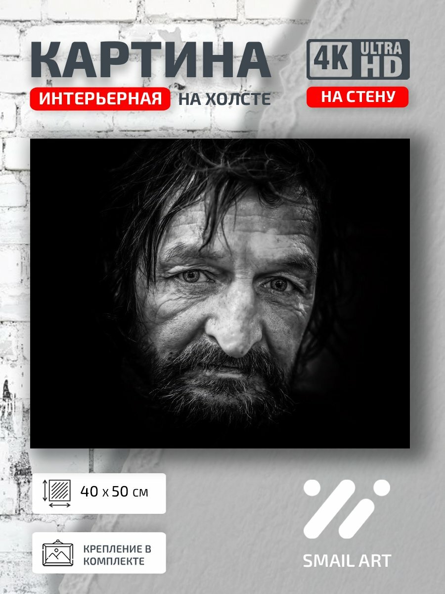 Картина на холсте интерьерная 40 на 50 на стену Фон Portrait для гостиной портрет интерьер