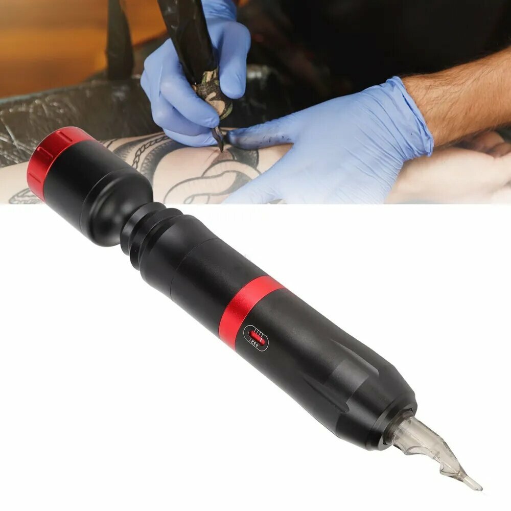 Набор роторных тату-ручек, беспроводной комплект питания для татуировки с интерфейсом RCA для шейдерного лайнера, черный