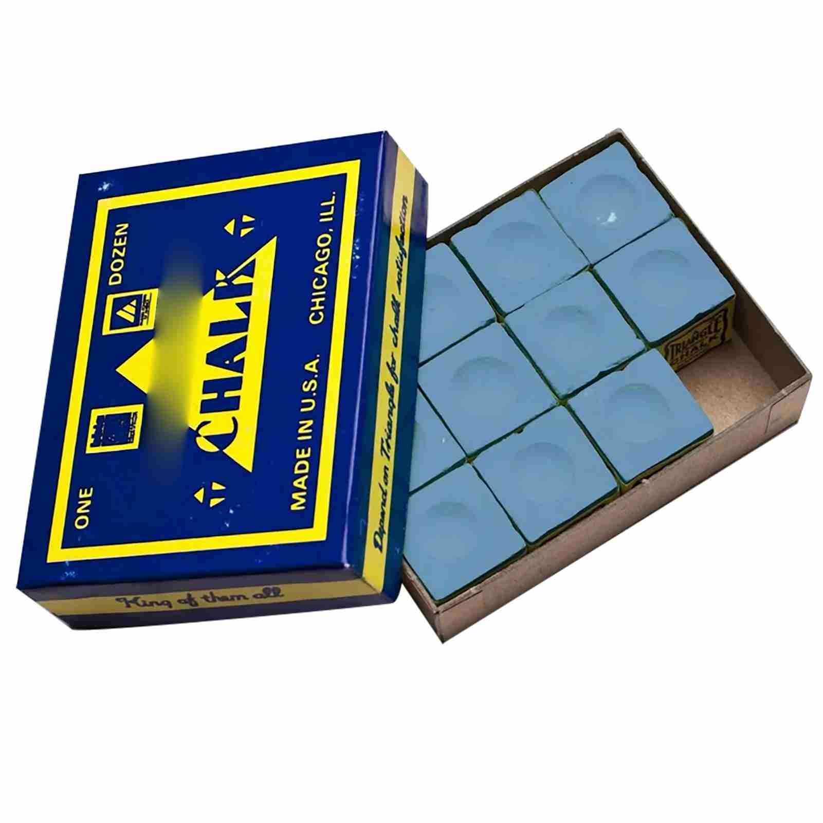 Pool Chalk Cubes Professional Billiard Cue Table Accessories for Home Gaming 12 Packs in Blue