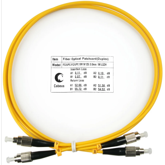 FOP(d)-9-FC-FC-1m Кабель патч-корд волоконно-оптический Cabeus duplex FC-FC 9/125 sm 1м LSZH