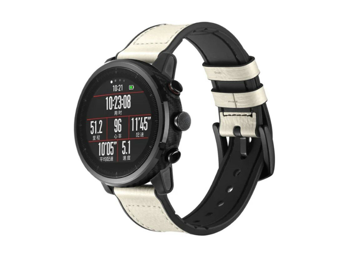 Ремешок MyPads "Antico", для Samsung Galaxy Watch Active2, из натуральной кожи, белый