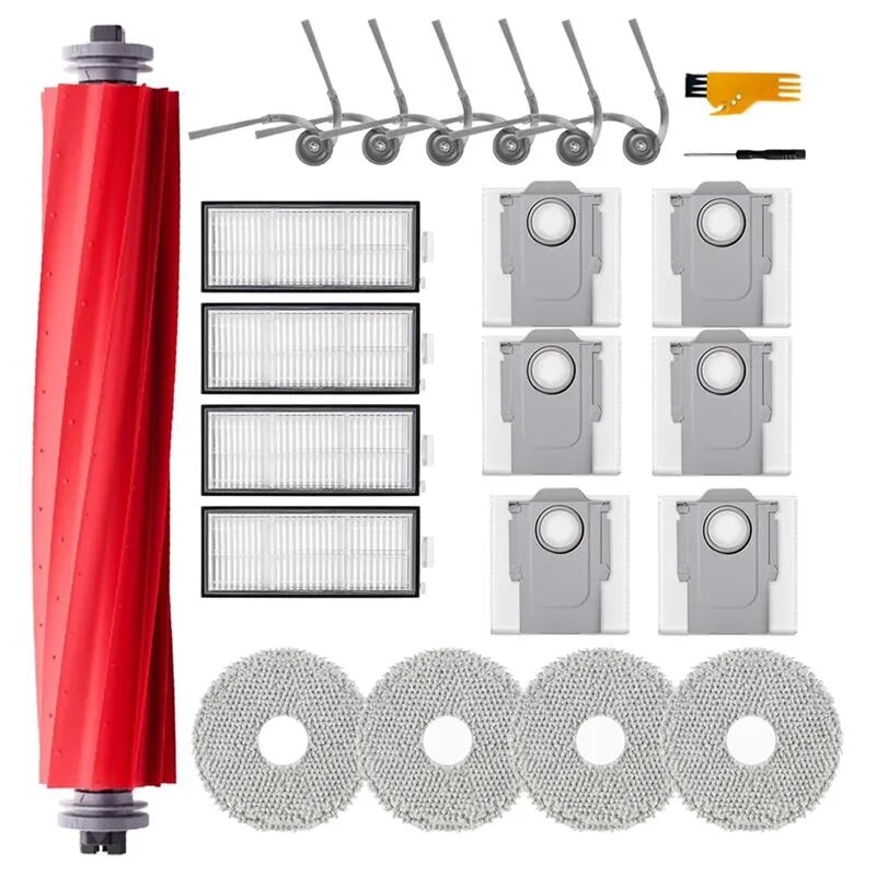 Метла-щетка уличная садовая Герда, красная плоская с резьбой, полипропилен, с черенком веник