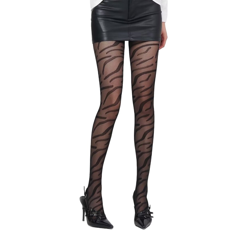 Женские прозрачные колготки в полоску с рисунком зебры в винтажном стиле Тонкие шелковые колготки Чулки Леггинсы для платьев и юбок