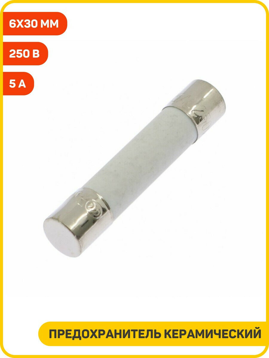 Предохранитель керамический Ruichi 5 А/250 В (6x30 мм)