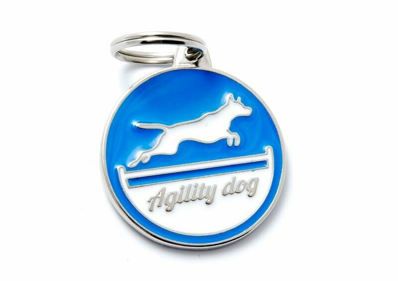 Адресник My Family Charms, для собак, голубой, белый, металл