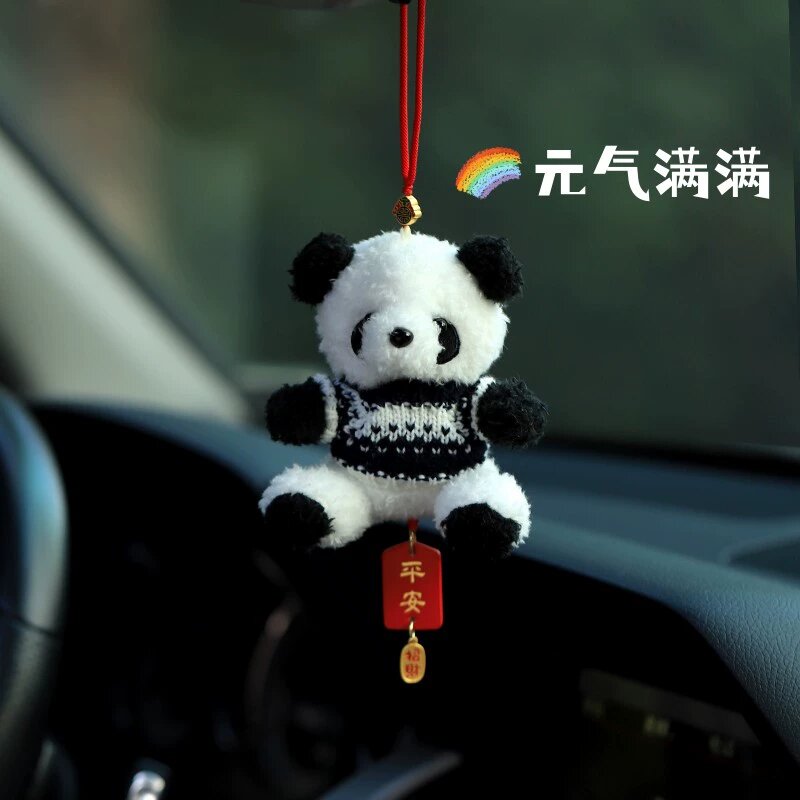 Милая кукла-панда, автомобильный кулон, аксессуары для салона автомобиля, кулон, автомобильный кулон, плюшевая кукла,