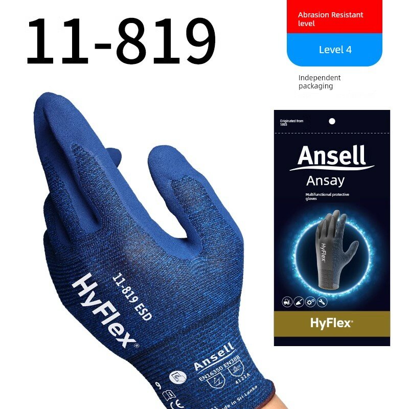 Рабочие перчатки Ansell 11-819: комфортные, легкие, совместимые с сенсорными экранами, нескользящие, износостойкие,